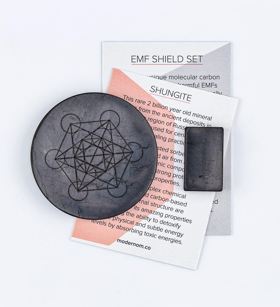 Shungite Metatron EMF Shield 2pc Set for Protection