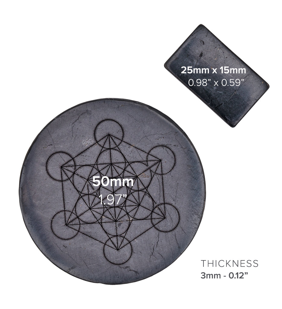 Shungite Metatron EMF Shield 2pc Set for Protection