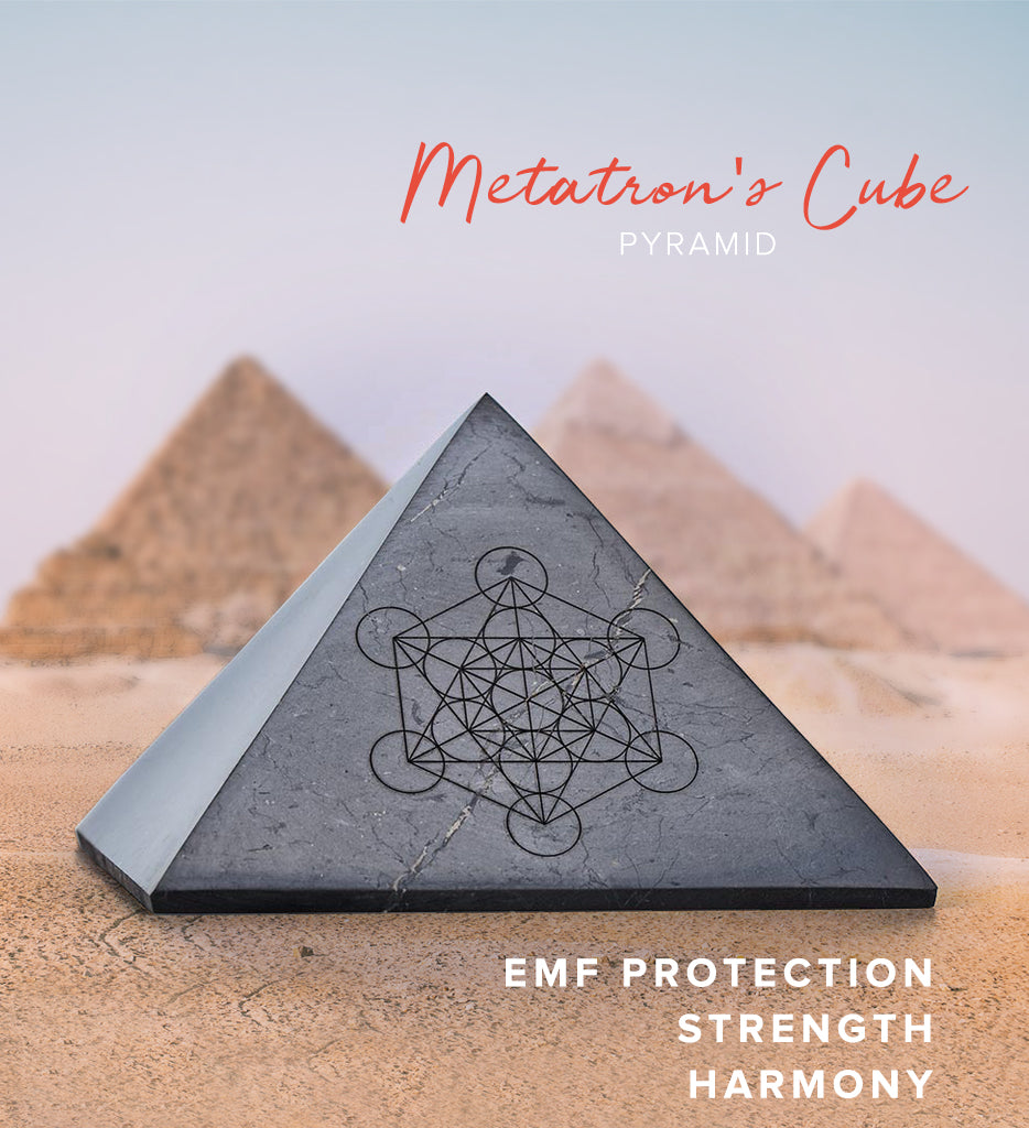Shungite WISDOM & PROTECTION Pyramid Set – Modern ŌM